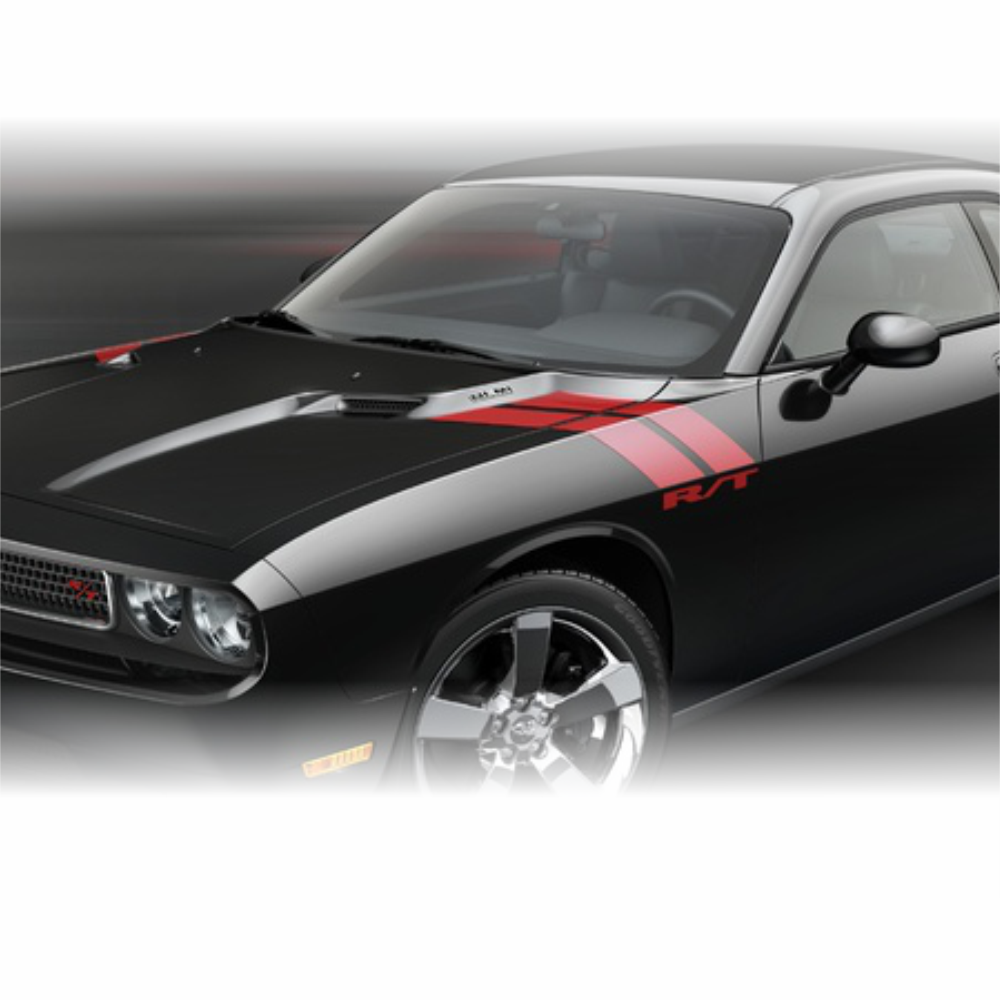 2008 - 2014 Dodge Challenger Fender / Hood OEM Style R/T Hash Stripes ...