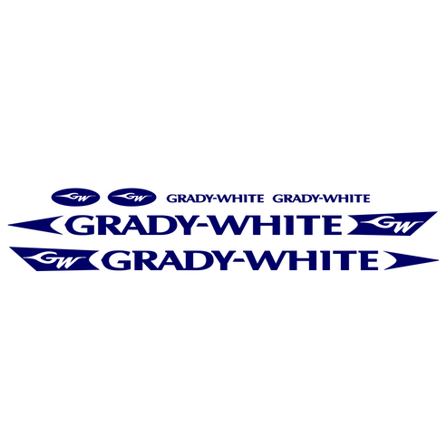 Grady White Factory Sized Hull Replacement Restoration Decal Set ...